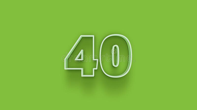 Green 3d Symbol of 40 Number Icon on Green Background Stock ...