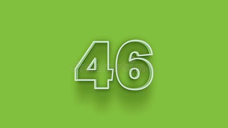 Green 3d Symbol of 46 Number Icon on Green Background Stock ...