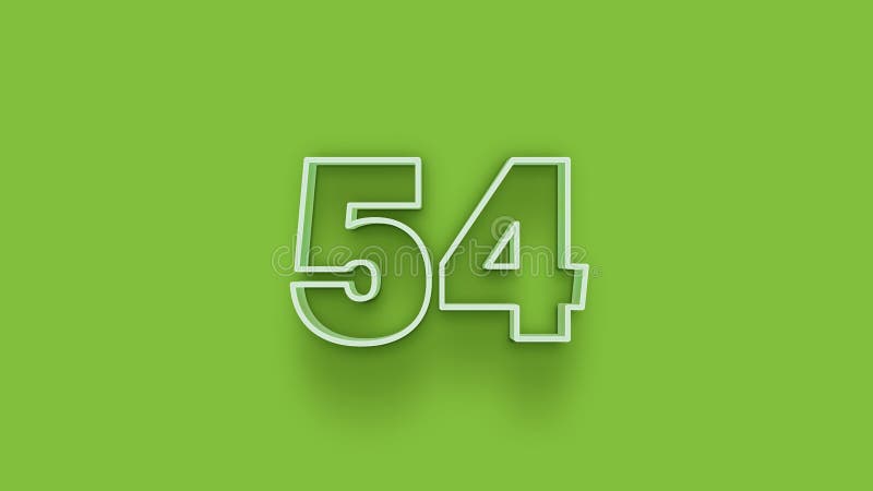 Green 3d Symbol of 54 Number Icon on Green Background Stock ...