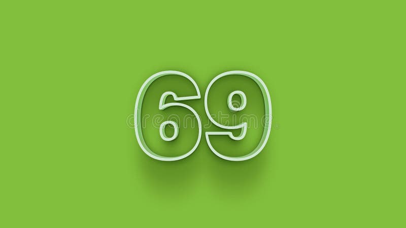 Green 3d Symbol of 69 Number Icon on Green Background Stock ...