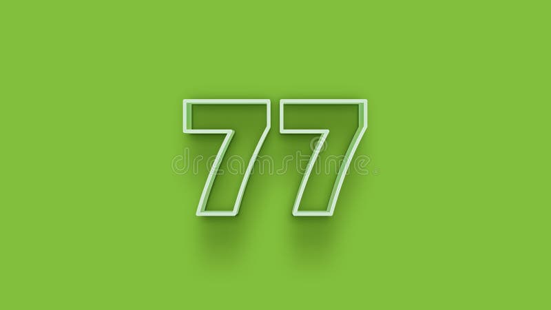 Green 3d Symbol of 77 Number Icon on Green Background Stock ...