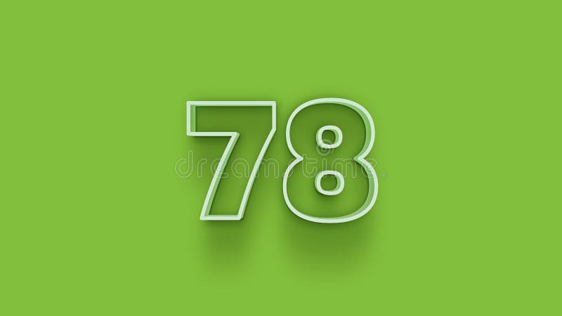 Green 3d Symbol of 78 Number Icon on Green Background Stock ...
