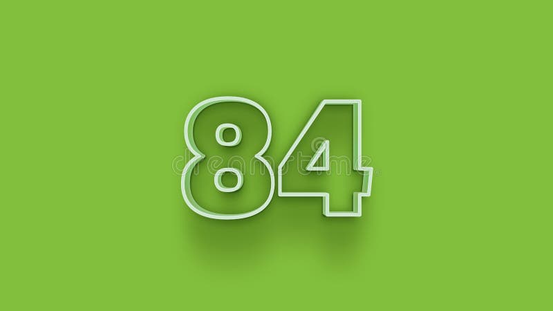 Green 3d Symbol of 84 Number Icon on Green Background Stock ...