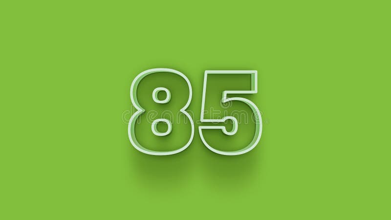 Green 3d Symbol of 85 Number Icon on Green Background Stock ...