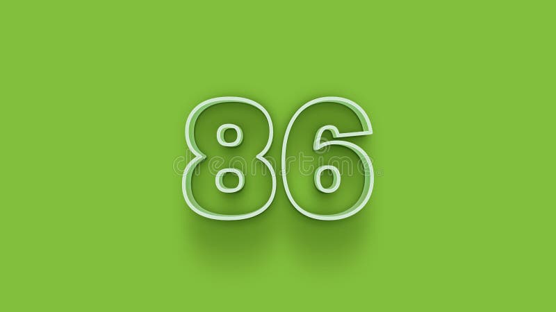 Green 3d Symbol of 86 Number Icon on Green Background Stock ...