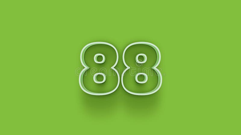 Green 3d Symbol of 88 Number Icon on Green Background Stock ...