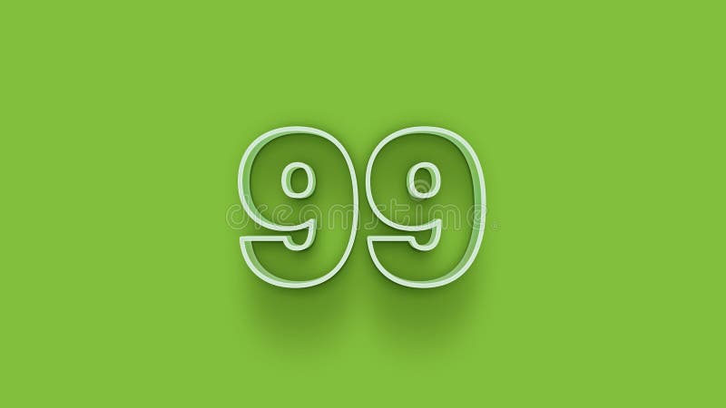 Green 3d Symbol of 99 Number Icon on Green Background Stock ...