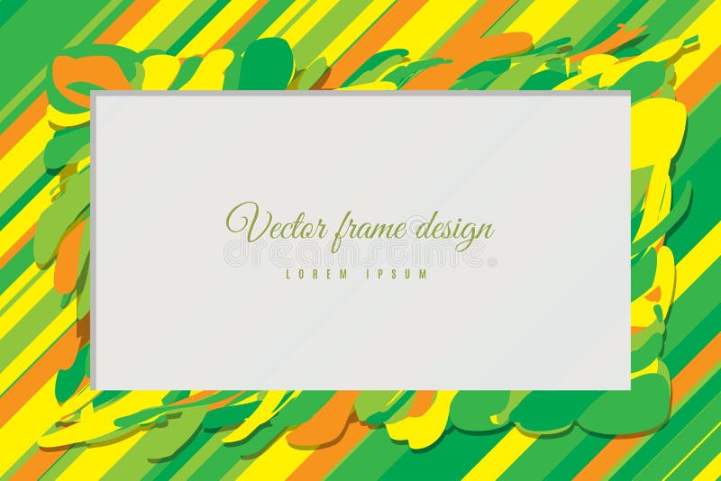 Green Abstract Art Wave Background Frame. Flow Line Stock Vector ...