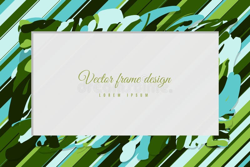 Green Abstract Art Wave Background Frame. Flow Line Stock Vector ...
