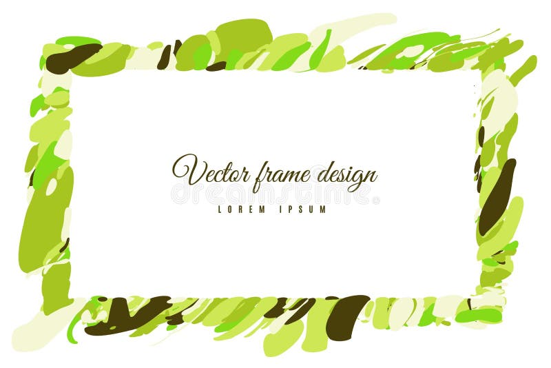 Green Abstract Art Wave Background Frame. Flow Wallpaper Stock Vector ...