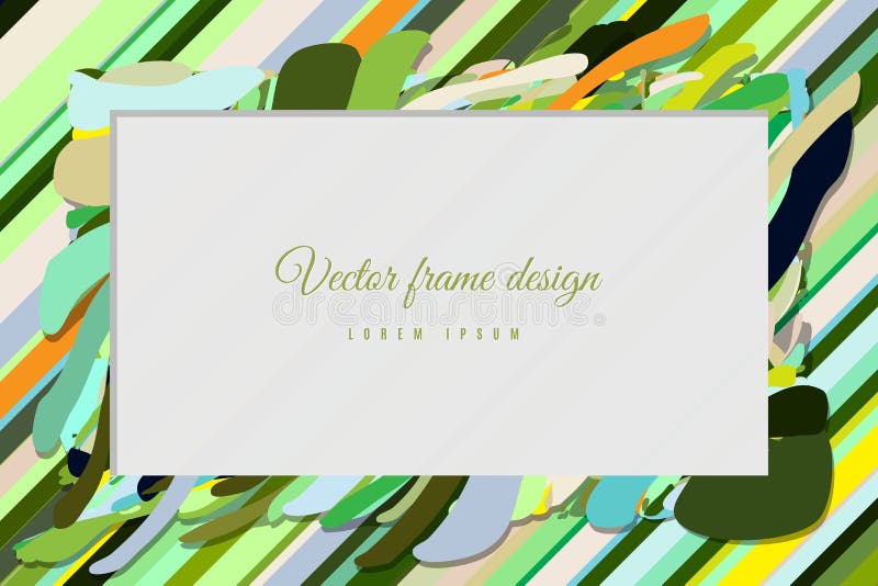 Green Abstract Art Wave Background Frame. Flow Line Stock Vector ...