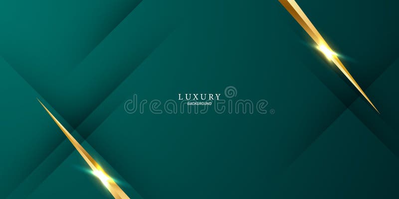 Green Abstract Background Design with Elegant Golden Elements Vector ...