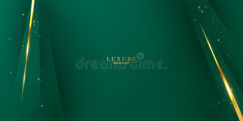 Green Abstract Background Design with Elegant Golden Elements Vector ...