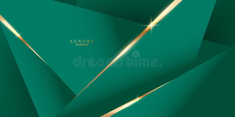 Green Abstract Background Design with Elegant Golden Elements Vector ...