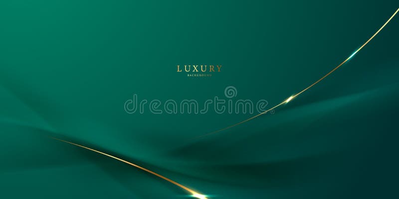 Green Abstract Background Design with Elegant Golden Elements Vector ...