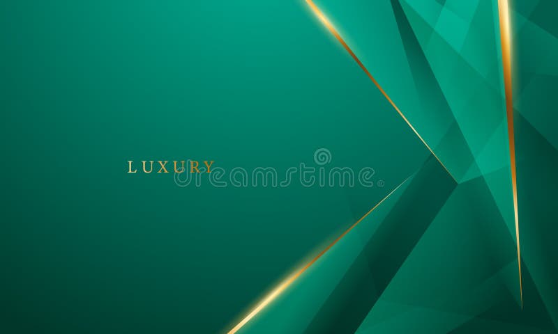 Green Abstract Background Design with Elegant Golden Elements Vector ...