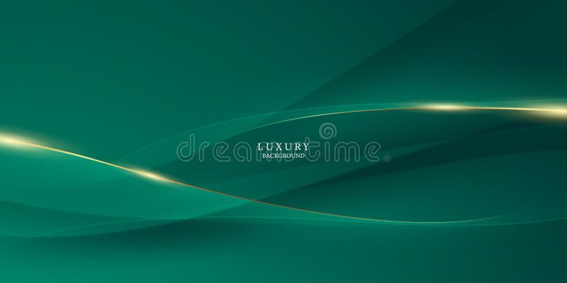 Green Abstract Background Design with Elegant Golden Elements Vector ...