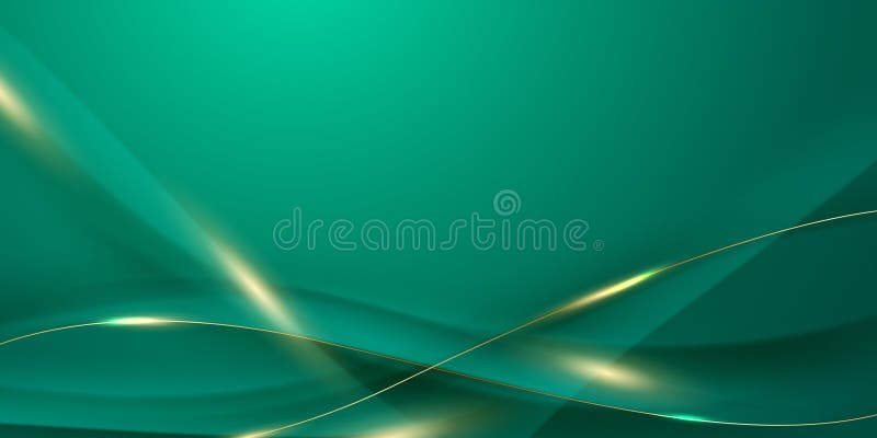 Green Abstract Background Design with Elegant Golden Elements Vector ...