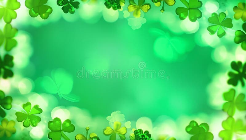 Green Abstract Background with Four-leaf Clover Suitable for Background ...