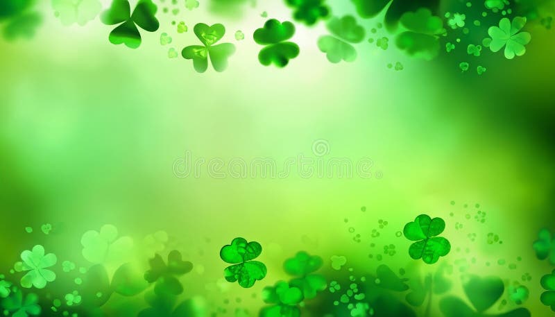 Green Abstract Background with Four-leaf Clover Suitable for Background ...