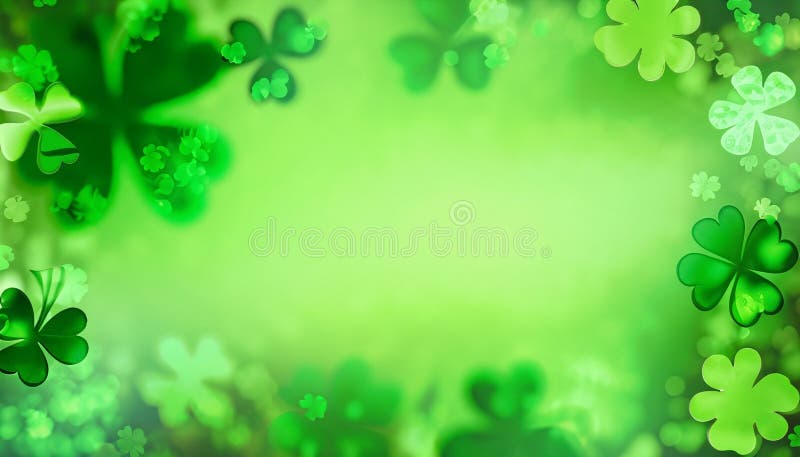 Green Abstract Background with Four-leaf Clover Suitable for Background ...