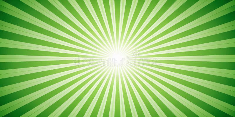 Green Abstract Background with Rays and Lens Flare Vector Illustration ...