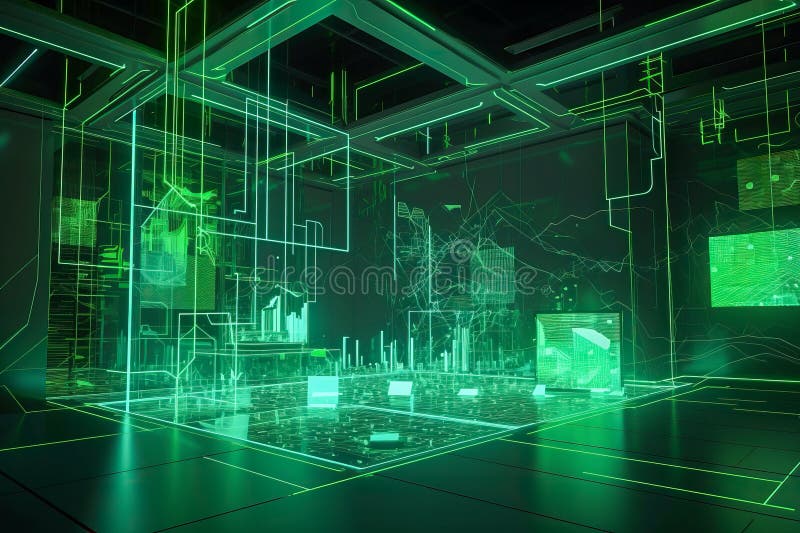 Green Abstract Background, Screens, Monitors, Displays, Interfaces ...