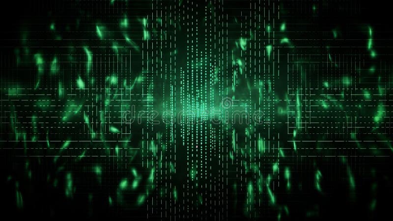 Green Abstract Binary Code Elements on a Dark Screen Generative AI ...