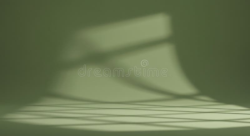 Green Abstract Composition Featuring Intersecting Shadows on a Flat ...