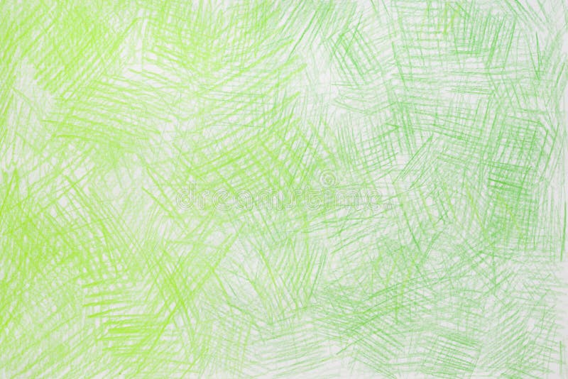 Green Abstract Crayon Drawing on White Paper Background Texture Stock ...