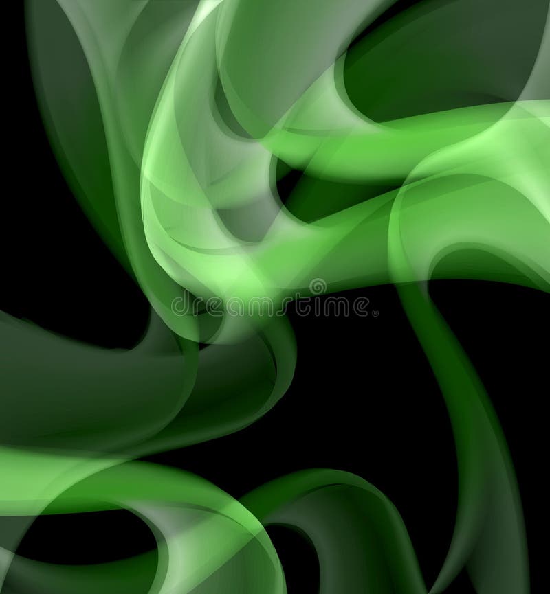 Green Abstract Curves on the Black Background Stock Illustration ...