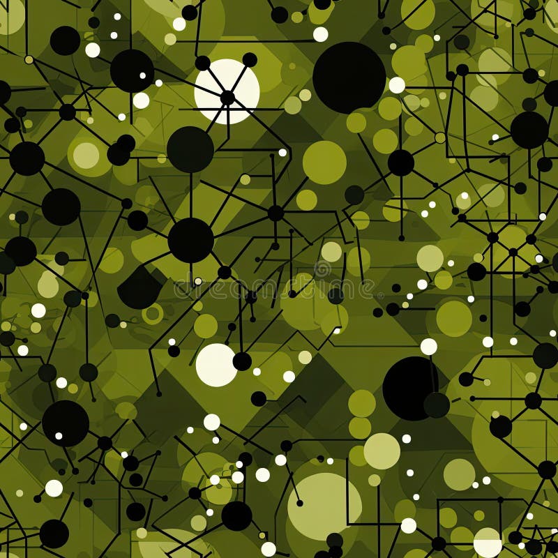 Green Abstract Design with Dots and Circles (tiled) Stock Illustration ...