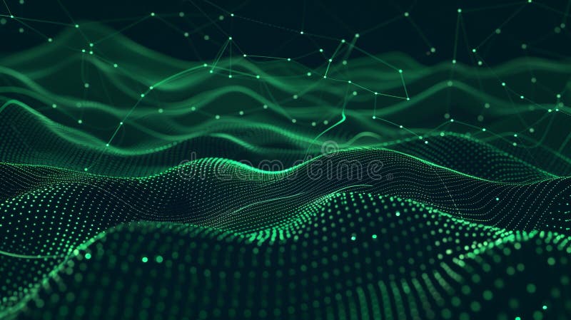 Green Abstract Digital Dot Technology Background Stock Illustration ...