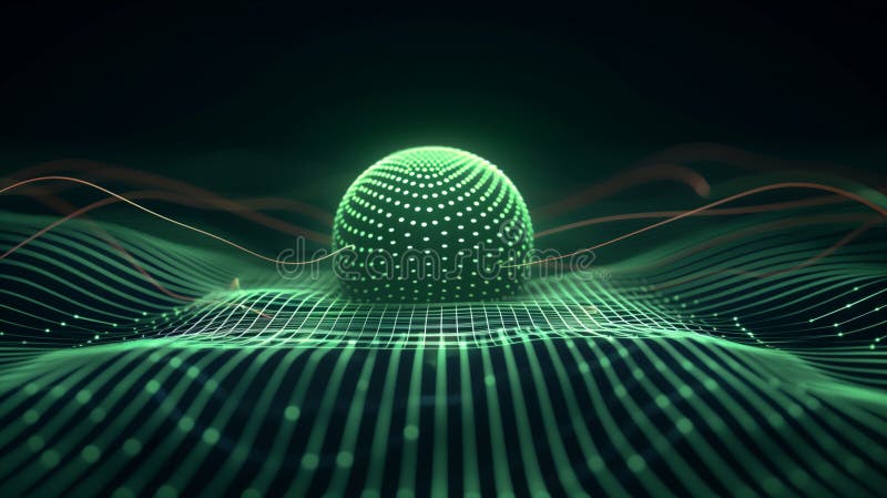 Green Abstract Digital Dot Technology Background Stock Illustration ...