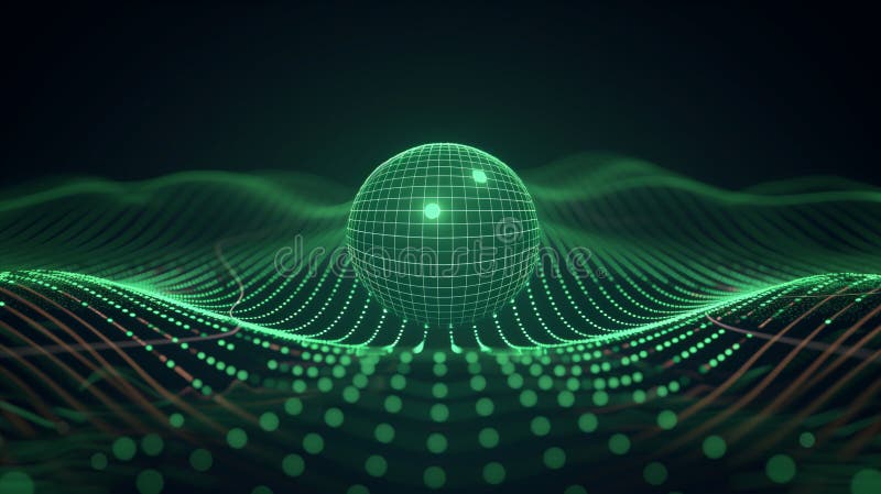 Green Abstract Digital Dot Technology Background Stock Illustration ...