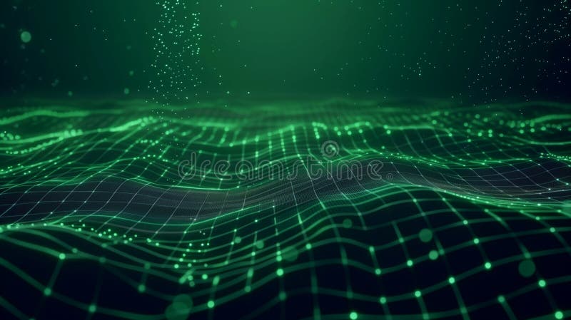Green Abstract Digital Dot Technology Background Stock Illustration ...