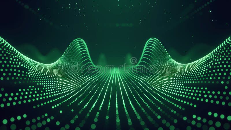 Green Abstract Digital Dot Technology Background Stock Illustration ...
