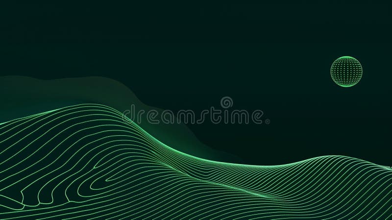 Green Abstract Digital Dot Technology Background Stock Illustration ...