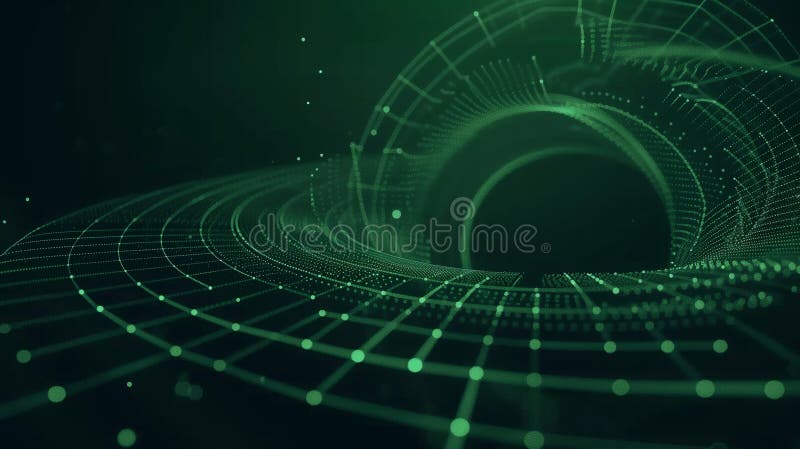 Green Abstract Digital Dot Technology Background Stock Illustration ...
