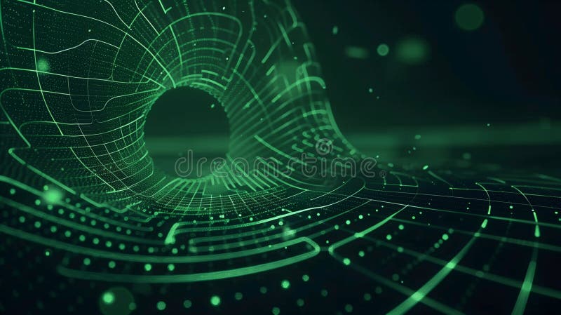 Green Abstract Digital Dot Technology Background Stock Illustration ...