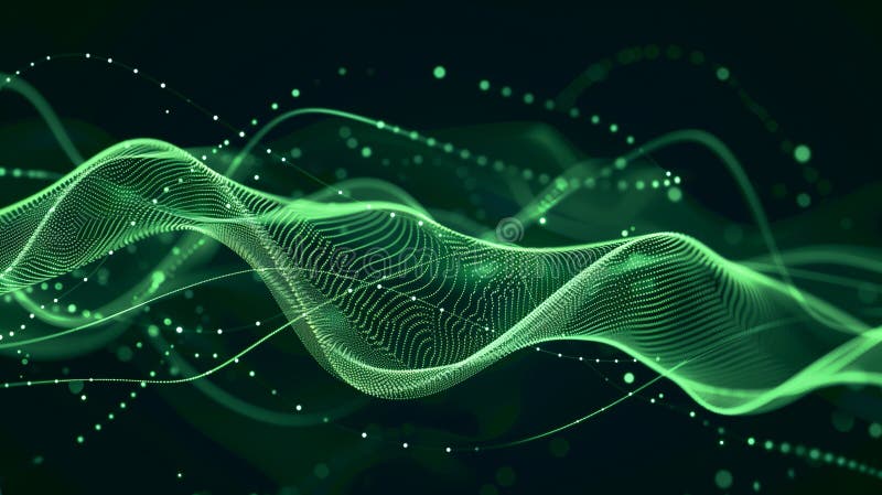 Green Abstract Digital Dot Technology Background Stock Illustration ...
