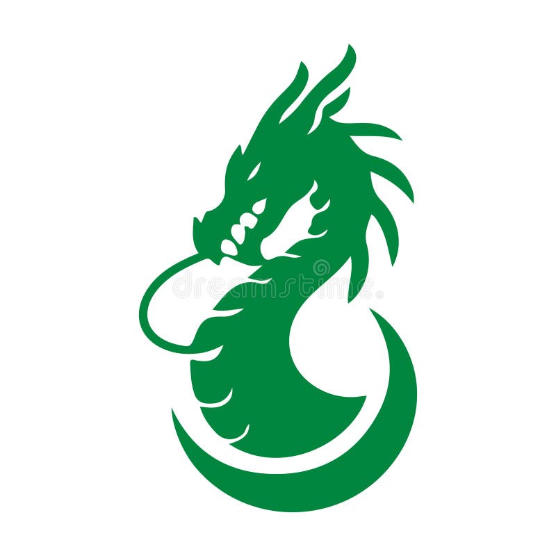 Green Abstract Dragon Logo Vector Illustration Stock Vector ...