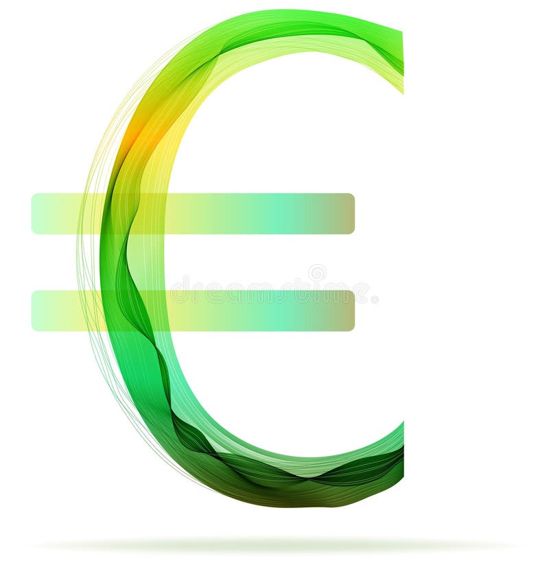 Green abstract Euro sign stock vector. Illustration of cash - 49241639