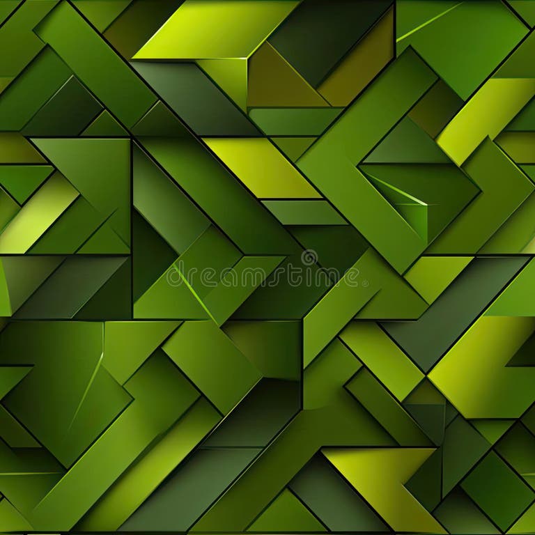 Green Abstract Geometric Pattern with Dramatic Use of Shadows and ...