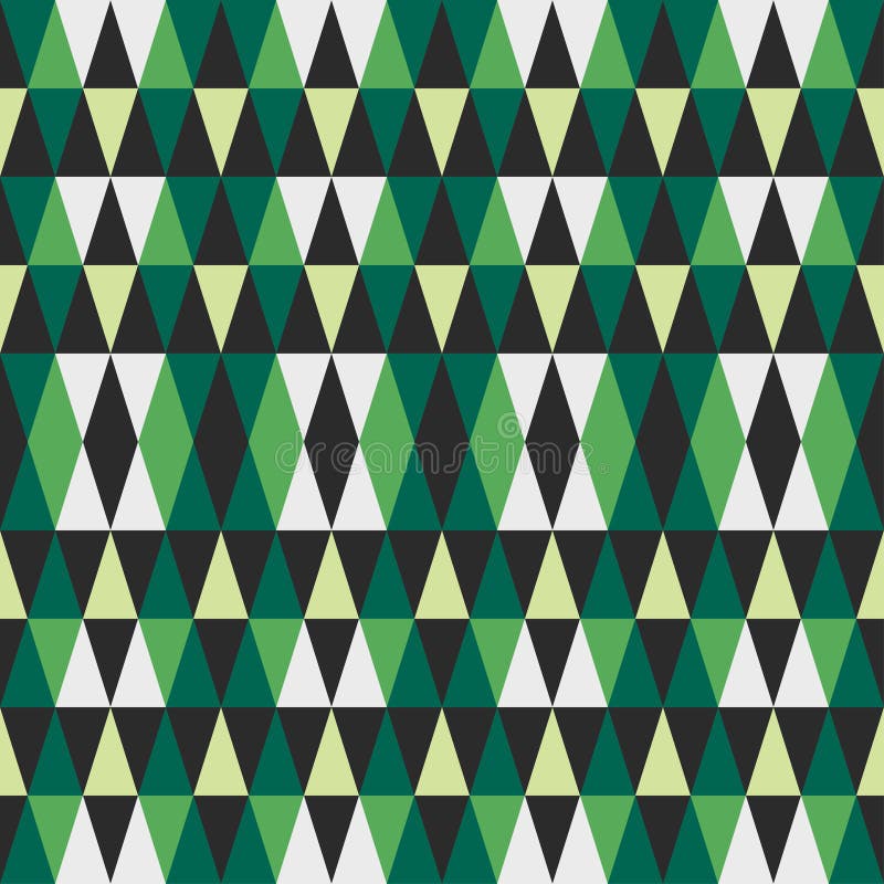 Green Abstract Geometric Seamless Pattern of Triangles Stock Vector ...