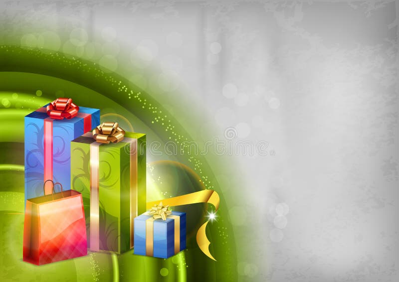 Green abstract gifts stock vector. Illustration of present - 35276666