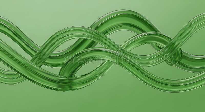 Green Wavy Glass Tubes Abstract Background Stock Illustration ...