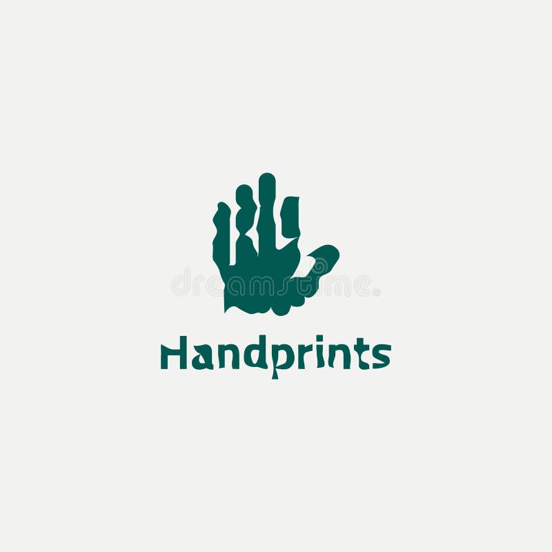 Handprint Logo. Palm Silhouette. Print Hand with Five Fingers Stock Vector - Illustration of ...