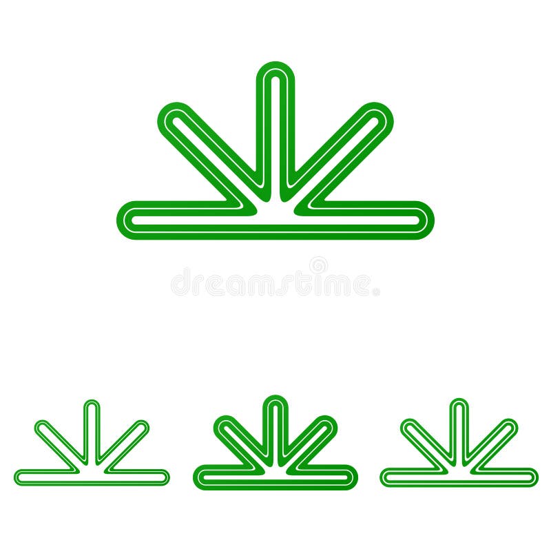 Green Abstract Line Logo Design Set Stock Vector - Illustration of ...