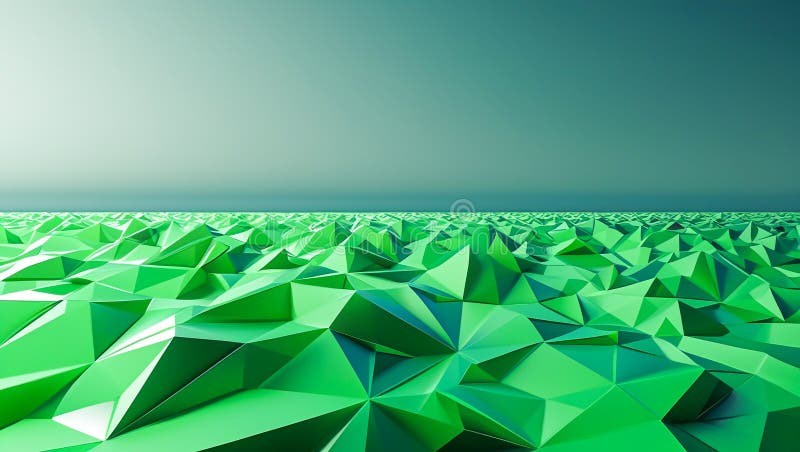 Green Abstract Low-poly Triangle Field, a Mesmerizing Polygonal ...